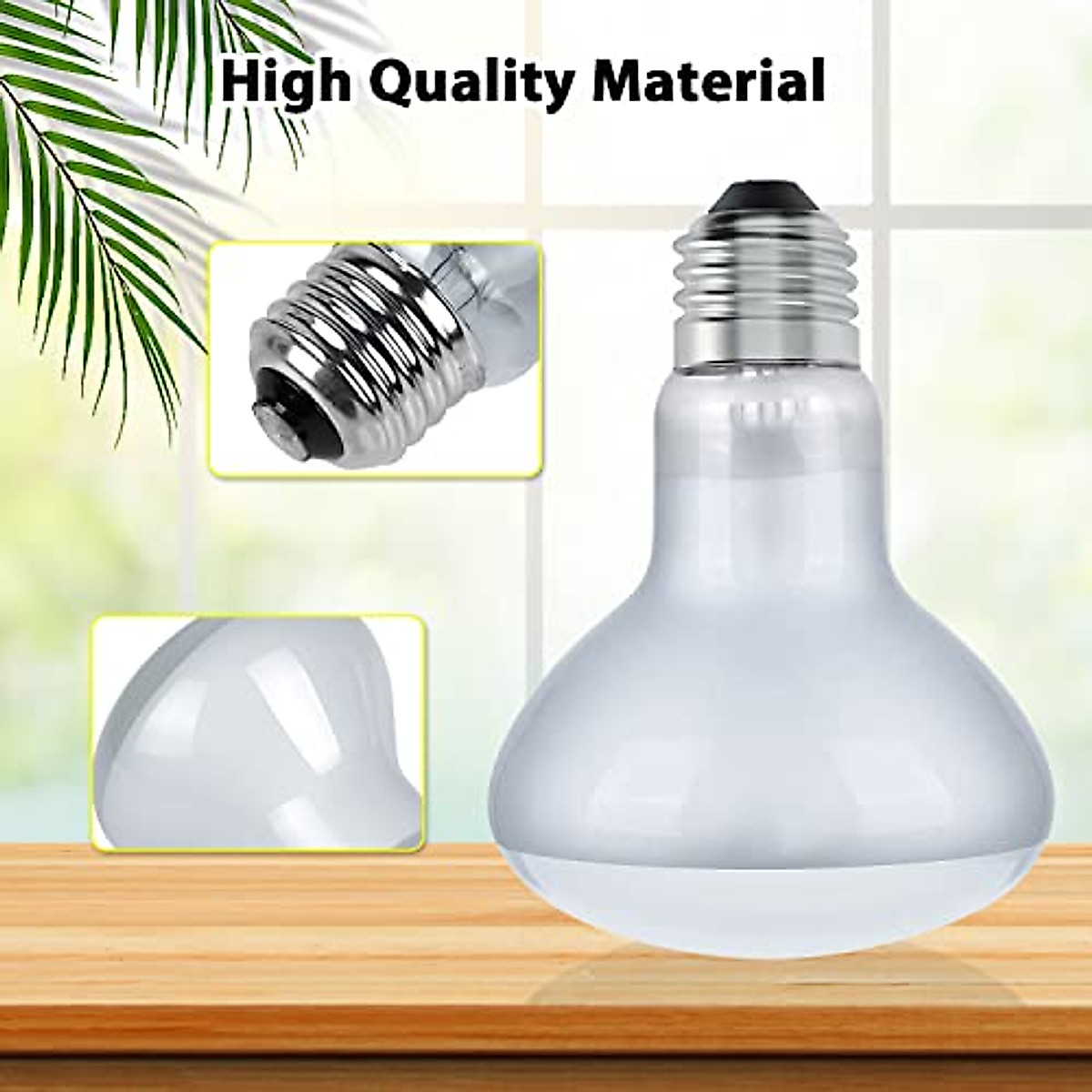 Dallfoll 2 Pack Reptile Heat Lamp Bulbs, 50W Amphibian UVA Basking Light Bulbs, Reptile Daylight Spot Light Bulbs for Turtle, Lizard, Beard Dragon