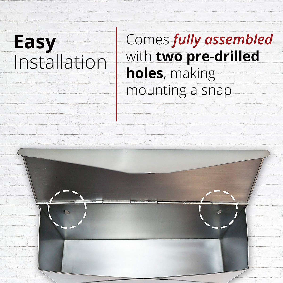 NACH Mailboxes for Outside Wall Mount, 12.5 x 5 x 10 inch, Stainless Steel Mail Box Wall Mounted, Waterproof Mailbox for Door - The Modern Envelope Mailbox