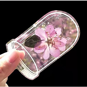 znvwki Transparent Dried Flower Bookmarks, Dried Flower Bookmark, Dried Flower Bookmarks Craft, DIY Bookmarks, Pressed Flower Bookmark Kit with Tweezers