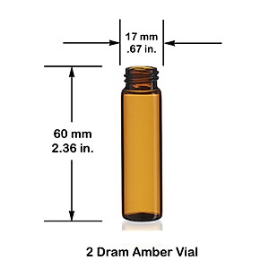 MagnaKoys 1 Dram & 2 Dram variety in Amber Glass Vials w/ Black Caps for Essential Oils & Liquids