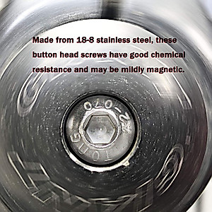 30 Pcs M5-0.8x20mm Button Head Socket Cap Screws, Stainless Steel 18-8 (304), Bright Finish, Fully Threaded, Allen Hex Button Head Screws (30 Pcs M5-0.8x20mm)