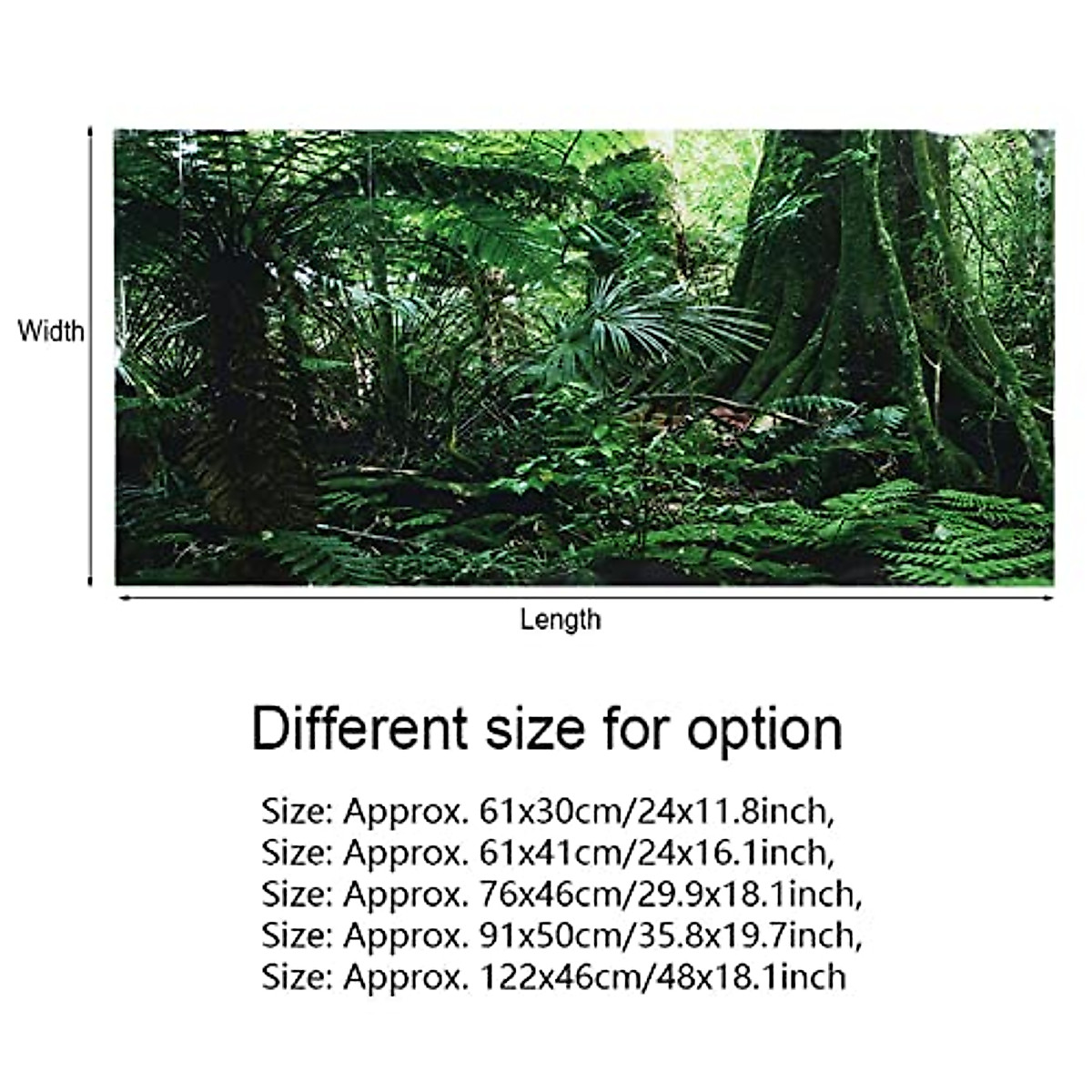 Yuehuam Fish Tank Background PVC 3D Aquarium Rainforest Background Poster Fish Tank Wall Picture Painting Decoration Self Adhesive Sticker for Reptile Box(Various Sizes)