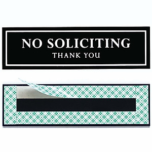 Kubik Letters Original No Soliciting Sign for House (with Strong Adhesive Tape) - No Soliciting Signs for Home - No Solicitors Sign for Front Door - No Solicitation Sign for Business - Black 120 mil