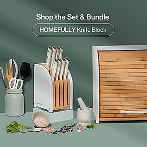 Homefully Co Bamboo Bread Box for Kitchen Countertop, Double Layer Extra Large Bread Box, Roll Top Bread Box White for Kitchen Storage and Decor Farmhouse and Modern 2 Layer Wooden Bread Bin