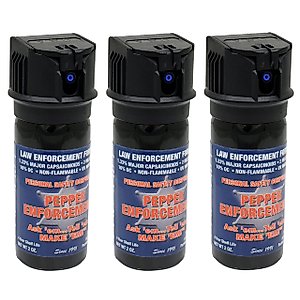 Pepper Enforcement PE510M-FT Splatter Stream Pepper Spray - Maximum Strength 10% OC Formula - Emergency Self Defense Personal Protection (Pack of 3)