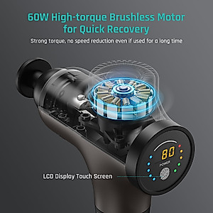 Mebak 3 Massage Gun, Massage Gun Deep Tissue for Athletes, Professional Muscle Percussion Massage Gun, Massager Gun for Shoulder Leg Back Body Pain Relief, Quiet Portable Sport Massager, Gifts for Him