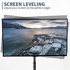 VIVO TV Floor Stand for 13 to 50 inch Flat Panel LED LCD Plasma Screens, Portable Display Height Adjustable Mount STAND-TV07