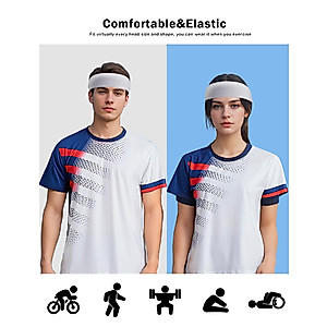 White Head Tie Headband, Sweat Wicking Tennis Tie Headbands, Quickly Dry Sweatband for Men Women, Ninja Karate Head Wraps, Basketball, Running, Workout (White 4 Pack)