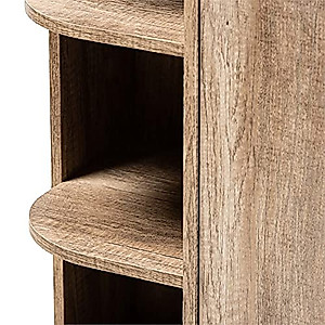 BOWERY HILL Modern Oak Finished Wood 2-Door Shoe Cabinet with Open Shelves
