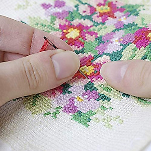 20 pcs. Large Eye Hand Sewing Needles - 1.5 inch Long in Needle Storage Tube with Needle Threader