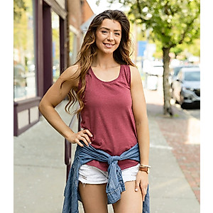 HYBRID APPAREL - Spongebob Squarepants - Yoga with My Omie - Women's Racerback Tank Top - Size Medium Heather Wine