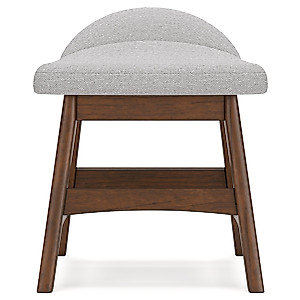 Signature Design by Ashley Lyncott Casual Upholstered Armless Home Office Desk Chair with Backless Design, Light Gray & Light Brown