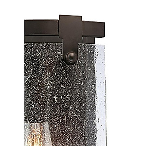 Westinghouse Lighting 6352300 Burnell One-Light Indoor, Oil Rubbed Bronze Finish with Clear Seeded Glass Wall Fixture, Black