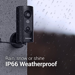 Bosma EX Spotlight HD WiFi Indoor/Outdoor Security Camera, Color Night Vision, Person Detection, Activity Zones, 2-Way Audio, Anti-Theft Alert, Advanced AI Features, Free Cloud Storage
