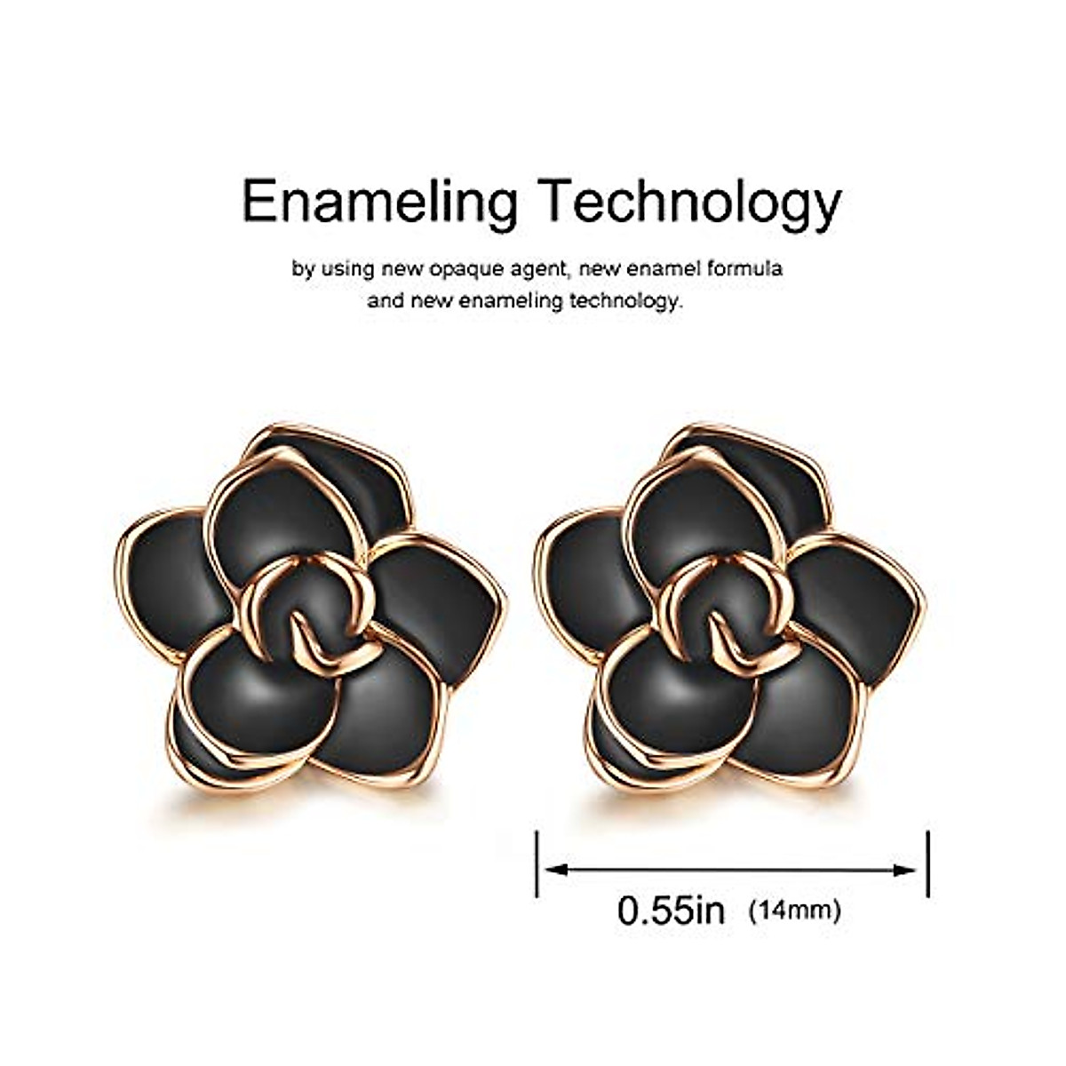 Flower Stud Earrings Hypoallergenic for Women - 18K Gold Plated Rose Earrings for Sensitive Ears, Nickel Free
