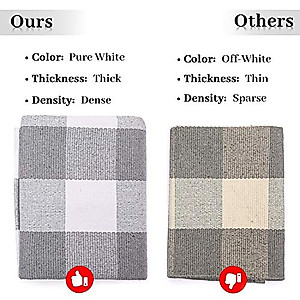 EARTHALL Buffalo Plaid Outdoor Rug Grey 3' x 5', Cotton Hand-Woven Checkered Door Mat, Reversible Foldable Washable Gray Outdoor Rug Plaid for Layered Door Mats Porch/Front Door/Living Room