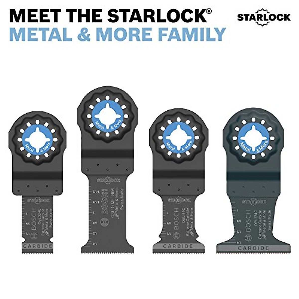 BOSCH OSL114C 1-Piece 1-1/4 In. Starlock Oscillating Multi Tool Metal & More Carbide Extreme Plunge Cut Blade for Cutting Iron Bar, Metal, Wood with Nails, Drywall and Tile