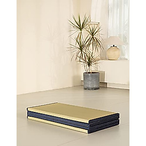 MustMat Tatami Mat Twin XL Japanese Tatami Floor Mattress Rush Grass Tatami Bed with Storage Bag 39 x80 x1.4 in (Blue)