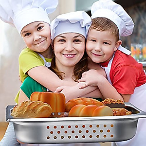 2 Pack Deep Perforated Steam Pan Stainless Steel Half Size Perforated Steam Table Food Pan Restaurant Supplies for Kitchen (12.8'' x 2.56'' x 10.43'')