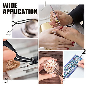 UNICRAFTALE 2pcs Stainless Steel Curved Pointed Craft Tweezer Rainbow Sticker Picking Tool Tweezer for DIY Craft Precision Tweezers Jewelry Making Electronics and Laboratory Works 12.1x0.95cm