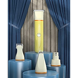 unibono Small Dog Cat Grooming Kit, All-in-One Low Noise Paw Trimmer Electric Puppy Hair Clippers Rechargeable Cordless IPx7 Waterproof Claw Trimmer Shaver Nail Grinder for Small to Medium Pet