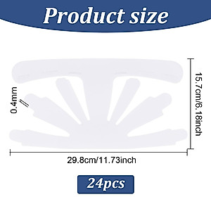 FINGERINSPIRE 24 Pcs Baseball Caps Inserts Shapers Plastic White Hat Inner Support Baseball Bump Cap Holder Flexible & Long Lasting Hat Shaper Universal Cap Inner Liner for Home Store Display Stand