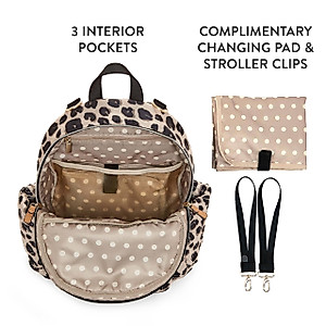 TWELVElittle Little Companion Diaper Bag Backpack 2.0 *NEW* with Changing Pad and Stroller Clips, Leopard