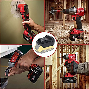 for Dewalt to Milwaukee Battery Adapter, Convert for DeWalt 18v-20v Lithium Batteries to Milwaukee M18 18v Cordless Power Tools Use