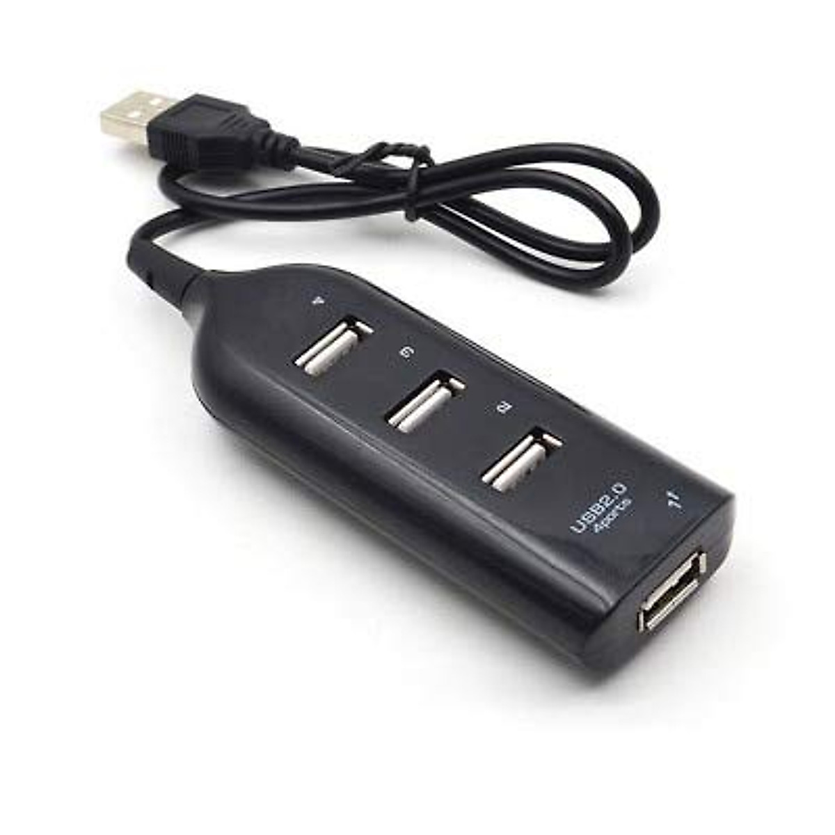 Lysee USB Cables - 4-Port Splitter Hub Adapter Mini USB 2.0 Hi-Speed Adapter for PC Computer - (Color: Black)