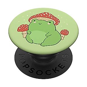 Cute Frog Mushroom Hat - Cottagecore Aesthetic PopSockets Swappable PopGrip