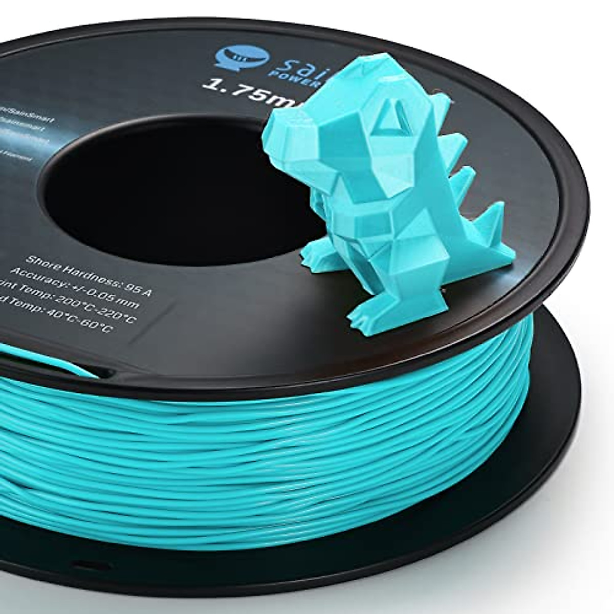SainSmart Neon Color TPU, 1.75mm Flexible TPU 3D Printer Filament 800g, Dimensional Accuracy +/- 0.05 mm, Neon Cyan