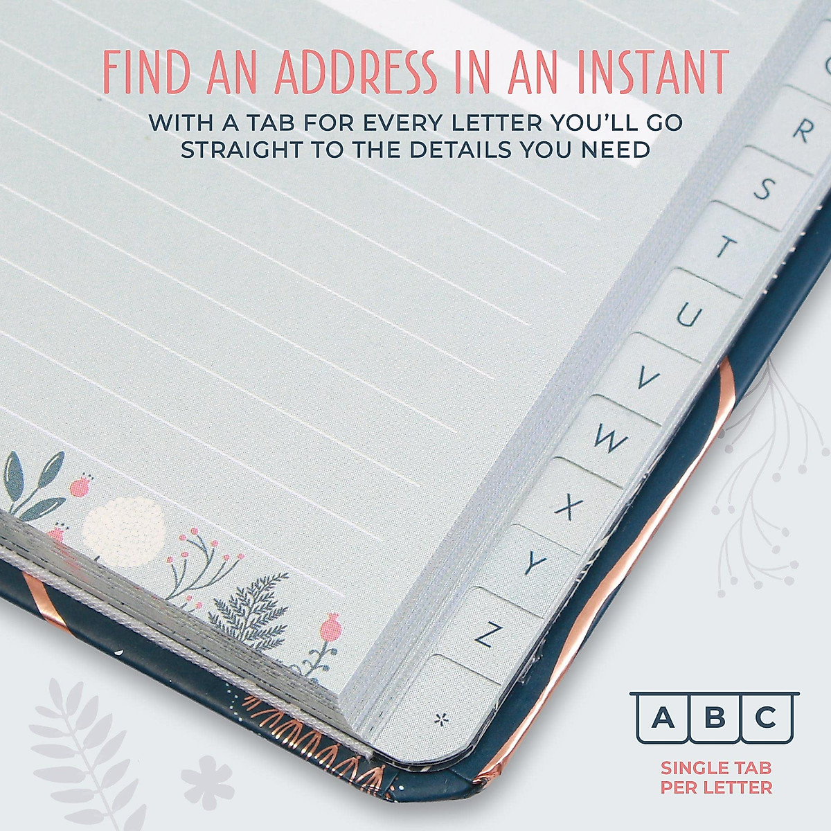 Boxclever Press Small Address Book with Over 400 Spaces! Hardcover Address Book with Alphabetical Tabs, Pocket & Change of Address Labels. Stunning Address Books - 8 x 5''