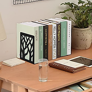 Black Metal Bookends, 3 Pairs Book Ends for Shelves, Book Stopper for Family, Office and School, Heavy Duty Book End, 4.7 x 3.6 x 7 Inch