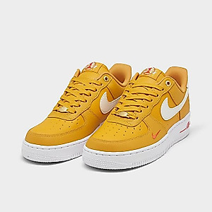 Nike AIR Force 1 '07 SE Women's Sohes (Yellow Ochre/Sail-White/Team Orange, Numeric_11_Point_5)