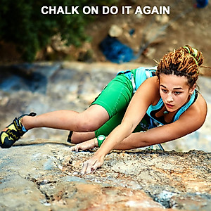 Inspirational Phrases Gym Chalk Ball for Gymnastics Weight Lifting Rock Climbing 2.3 oz Chalk in Refillable Sock Bag (Pink)