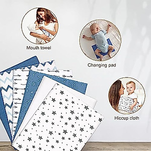 Burp Cloths for Baby Boys - 6 Pack Baby Burp Cloths -100% Cotton Double Layers of Extra Absorbent Burping Cloths Set - Spit Up Burp Rags