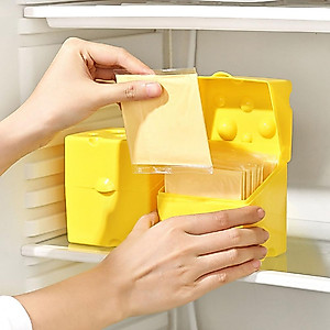 Pyrrhiax Cheese Storage Cheese Keeper Sliced Cheese Container for Fridge With Flip Lid Butter Block Cheese Slice Storage (1pcs)