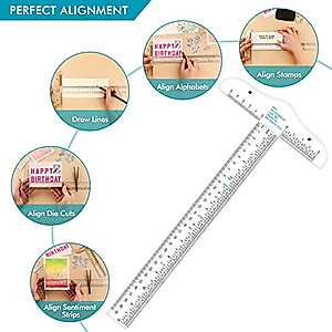 12" Clear Acrylic T-Square Ruler for Easy Reference While Crafting T-Square Ruler Hand Tool in Both Inches Metric Measurements Transparent Graduated T-Ruler Inch Metric T-Square Measuring Scale Ruler