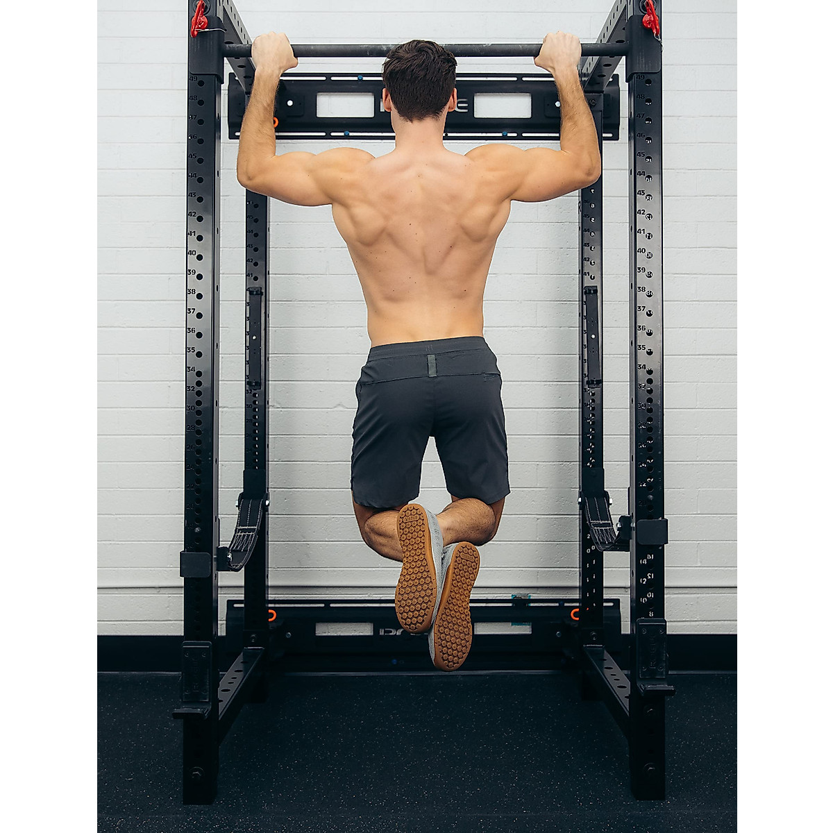 4KOR Fitness Mens Essential Training Shorts Designed for Weightlifting Running Working Out - with Pockets (Large, Dark Grey)