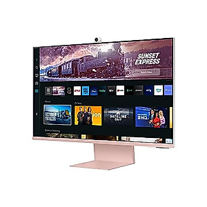 SAMSUNG 27" M80C UHD HDR Smart Computer Monitor Screen with Streaming Wireless Remote PC Access, Alexa Built-in (LS27CM80PUNXZA), Sunset Pink