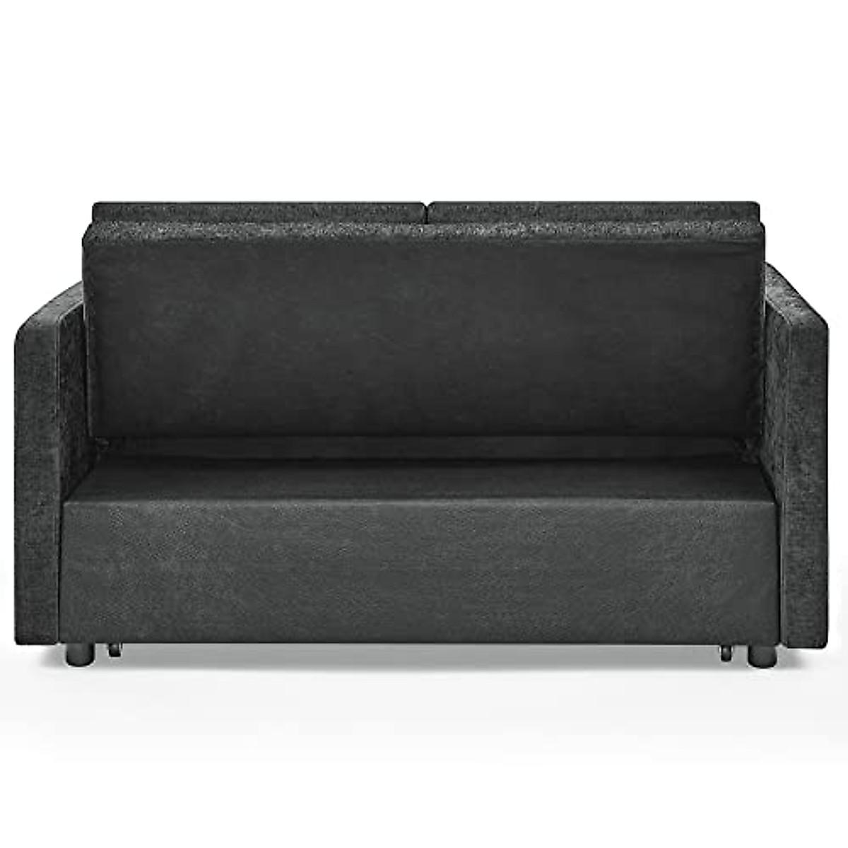 YUNLife&Home Modern Upholstered Futon Loveseat Sofa Convertible to Sleeper Sofá Bed,Love Seat Chaise Lounge Couch Chair 2-Seat with Adjustable Backrest for Living Room Apartment Small Space