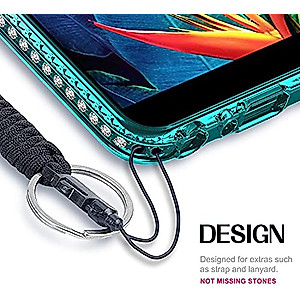 NGB Compatible for iPhone 8 Plus Case, iPhone 7 Plus /6 Plus /6S Plus with Tempered Glass Screen Protector, Ring Holder, Girls Women Kids Liquid Bling Sparkle Glitter Cute Case (Pink/Aqua)