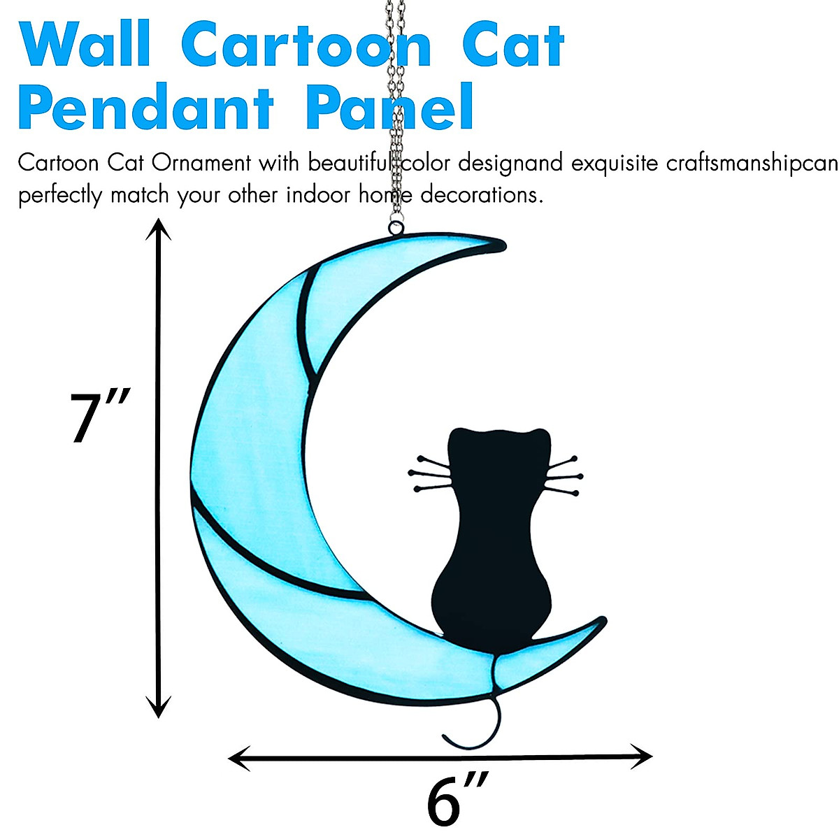 Black cat Sitting on The Moon Metal Decorative Wall Hanging Balcony Garden Decorative cat Gift to People who Love Cats Holiday Birthday Gift to Girls, Mothers or Women (cat Sitting on The Moon)