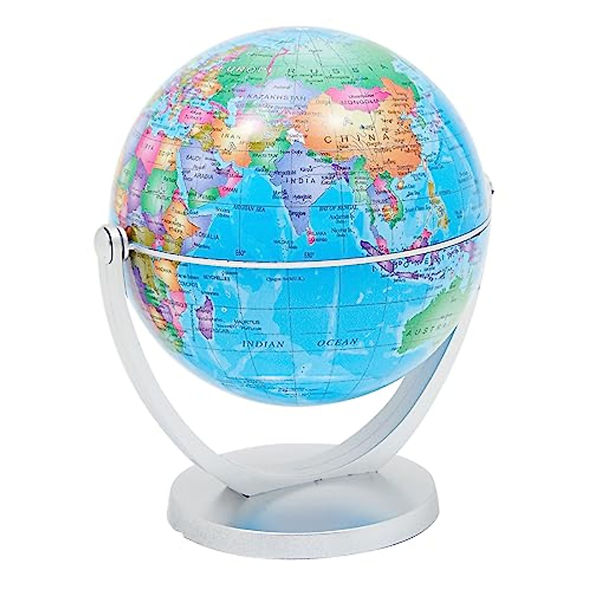 Juvale Spinning World Globe with Stand for Kids Learning, Classroom Desk, Students, Geography (4 in)