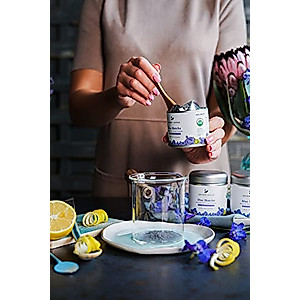 Ancient Choice - Blue Matcha (50 grams) | USDA Organic | Butterfly Pea Flower Powder Tea | Medium Grind | Sun-dried in Thailand | Non-GMO | No Plastic | Non-Plastic Packaging | Gourmet Superfood