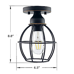 YaoKuem Semi Flush Mount Ceiling Light Fixture, E26 Medium Base, Metal Housing, Bulbs NOT Included, 2-Pack