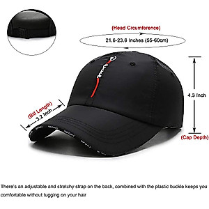 Croogo Baseball Cap Embroidered Quick Dry Sports Hat UV Protection Lightweight Outdoor Sun Hats Unisex,Black-CP13