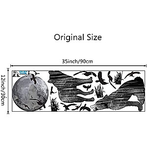 Cafurty Wall Stickers Wolf and Moon Wall Decor Decal Art Animal Murals Removable PVC DIY Wall Decoration Paper Poster for Bedroom Kitchen Living Room Nursery Rooms Offices