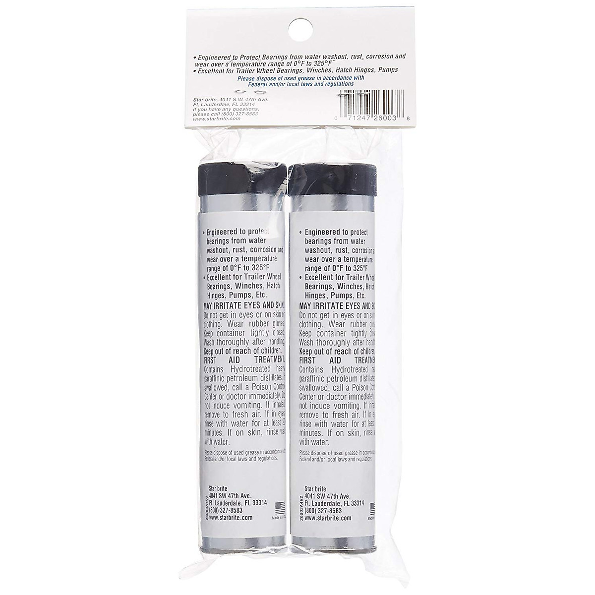 STAR BRITE Wheel Bearing Grease -3 OZ Cartridges 2 Pack (026003)