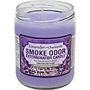 Smoke Odor Exterminator 13 oz Jar Candles Lavender Chamomile, (3) Set of Three Candles.